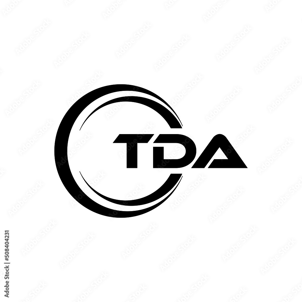 TDA letter logo design with white background in illustrator, vector ...