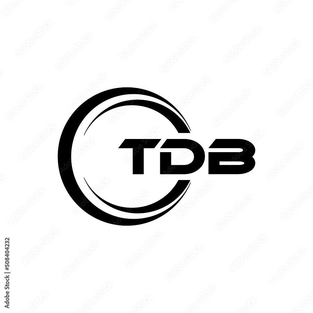 TDB letter logo design with white background in illustrator, vector ...