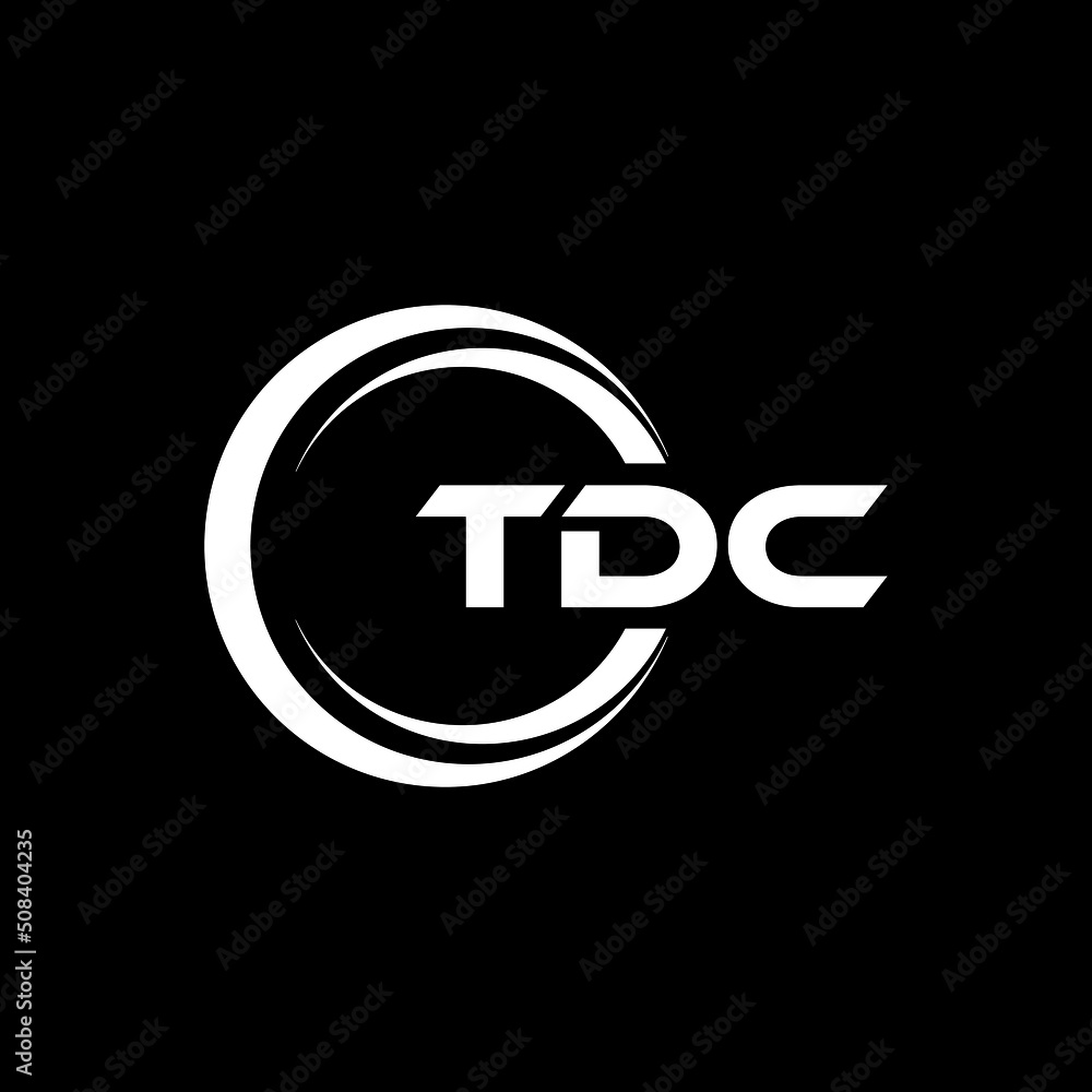 TDC letter logo design with black background in illustrator, vector ...