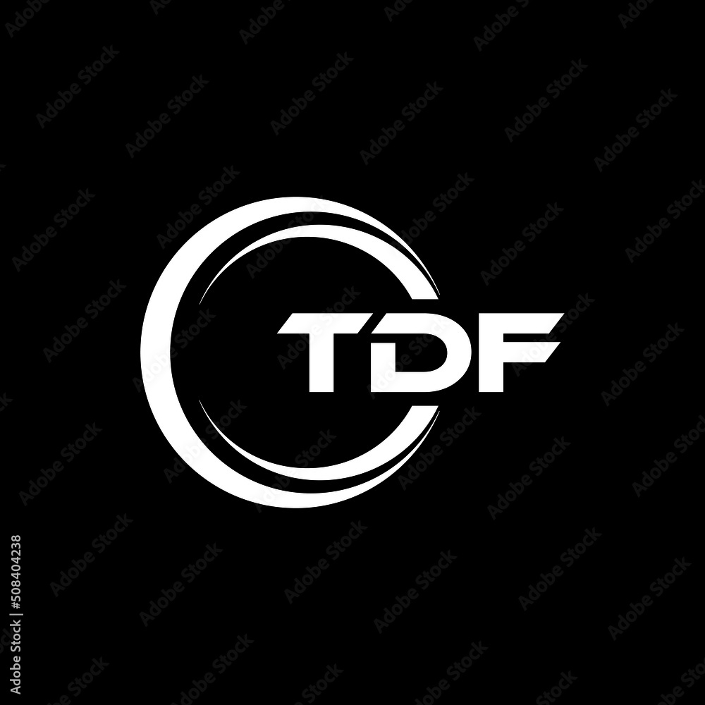 TDF letter logo design with black background in illustrator, vector ...