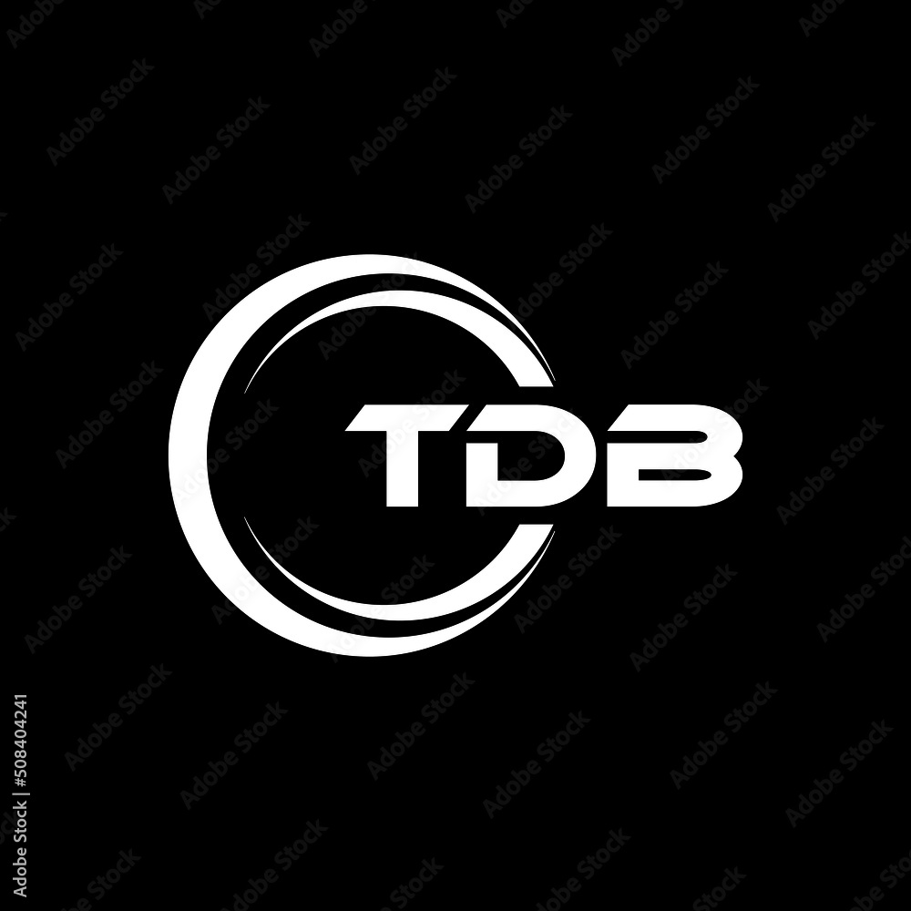 TDB letter logo design with black background in illustrator, vector ...