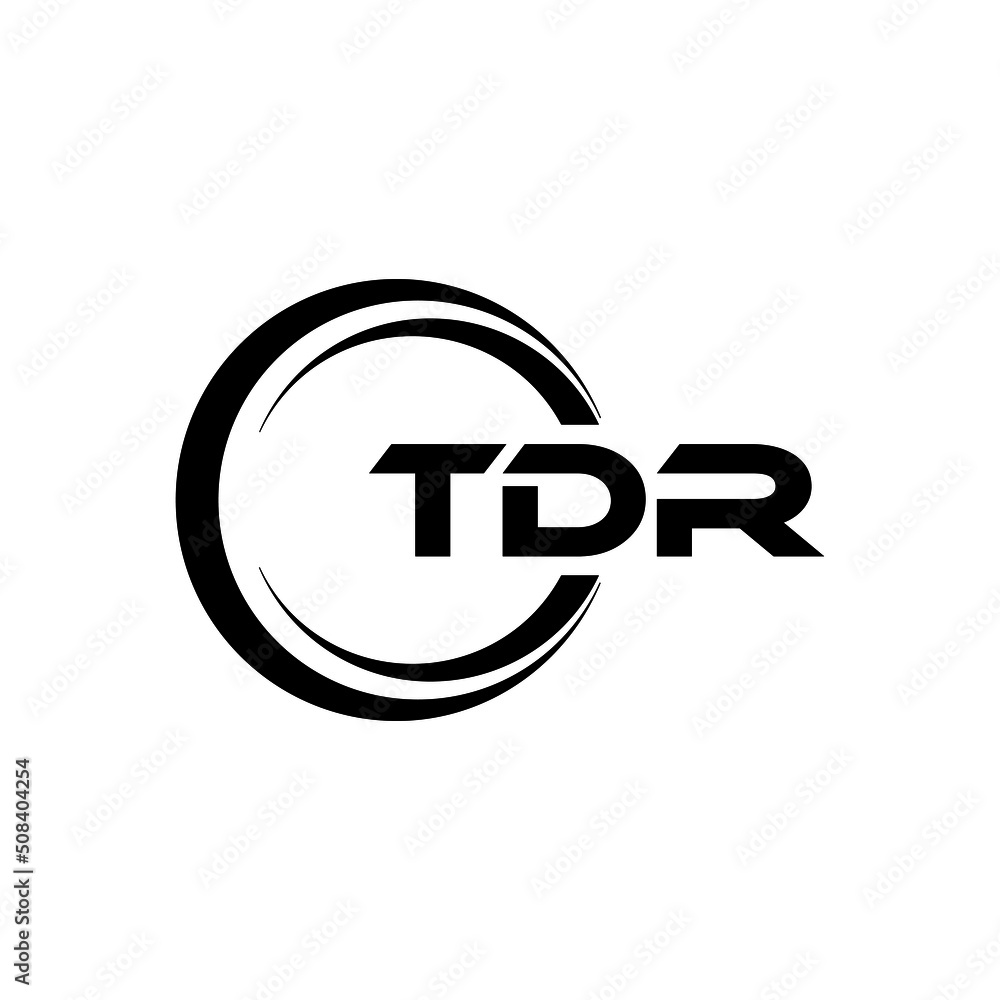 TDR letter logo design with white background in illustrator, vector logo modern alphabet font ...