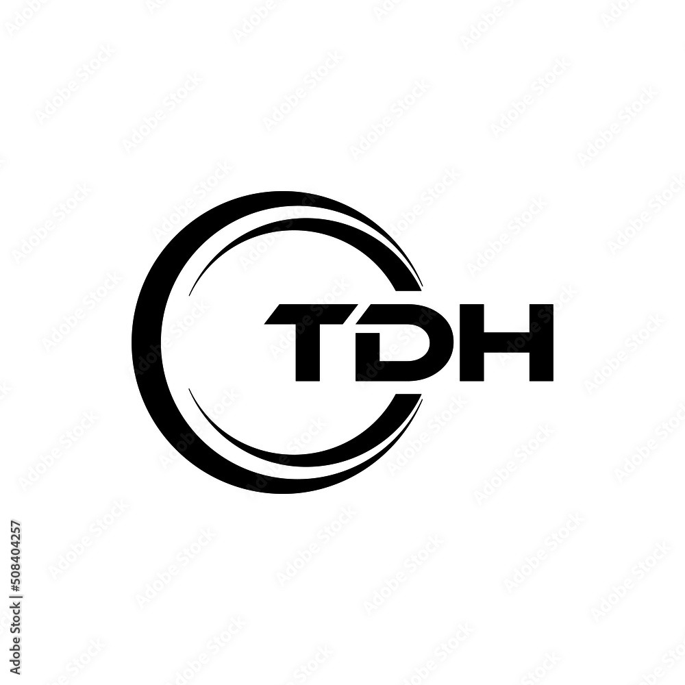 TDH letter logo design with white background in illustrator, vector ...