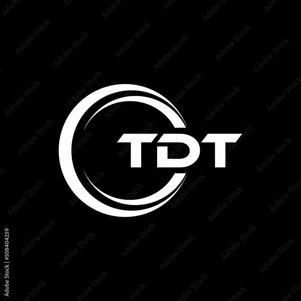 TDT letter logo design with black background in illustrator, vector ...