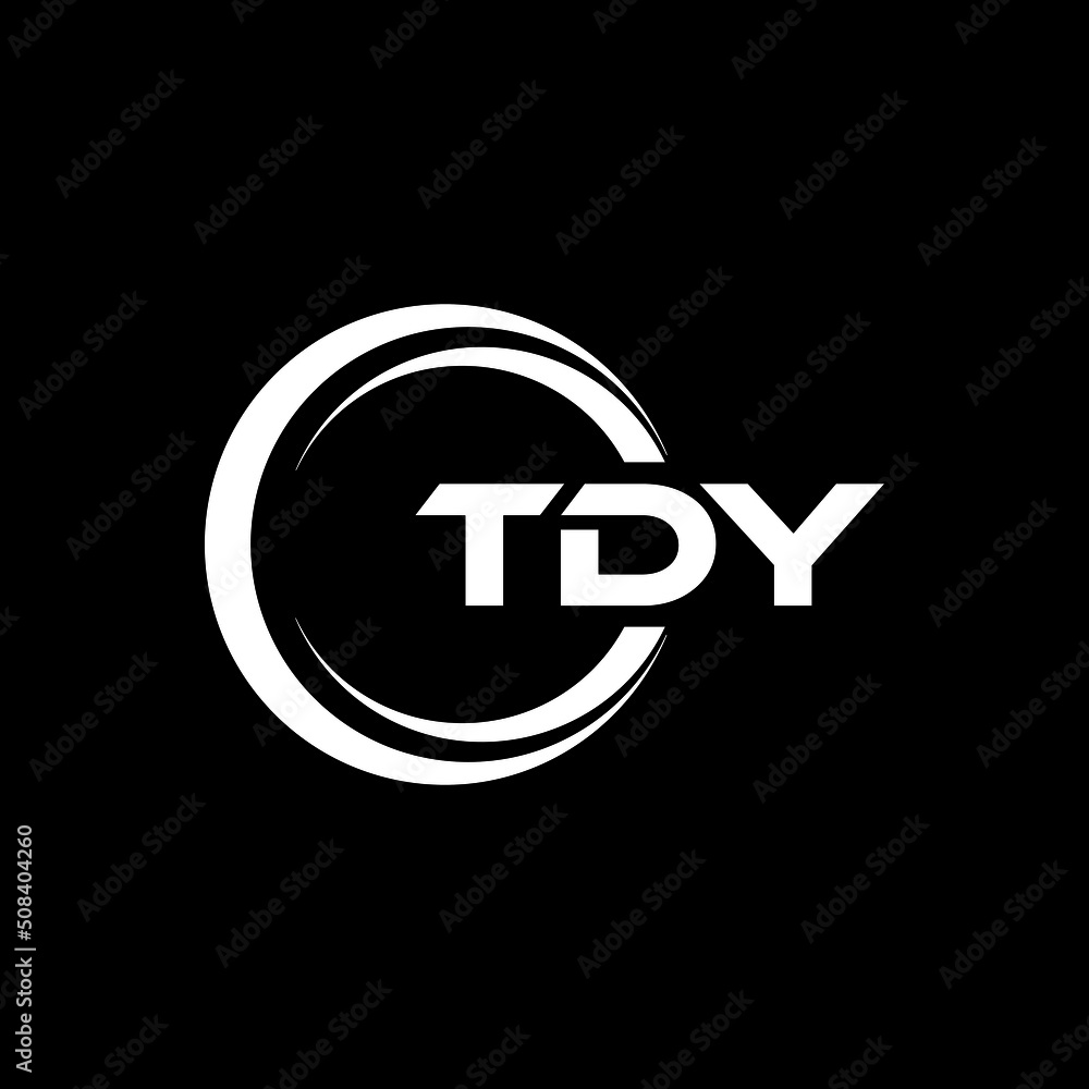 TDY letter logo design with black background in illustrator, vector ...