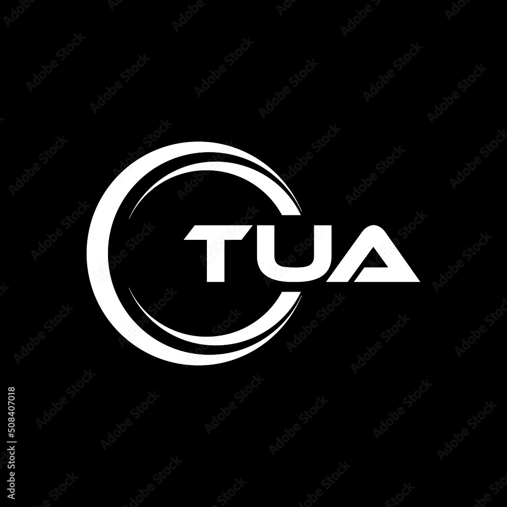 TUA letter logo design with black background in illustrator, vector ...