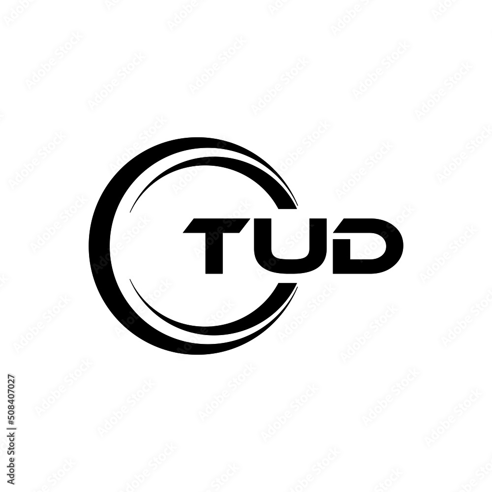 TUD letter logo design with white background in illustrator, vector ...