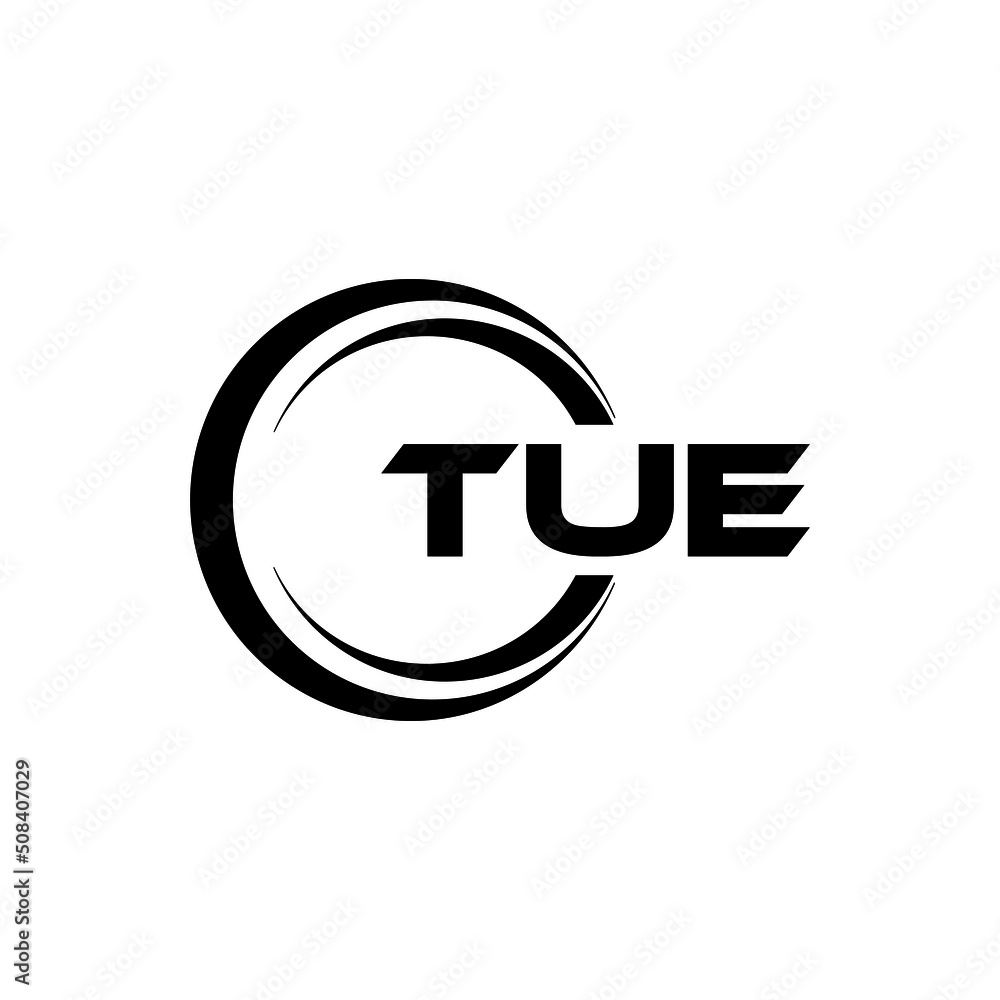 TUE letter logo design with white background in illustrator, vector ...