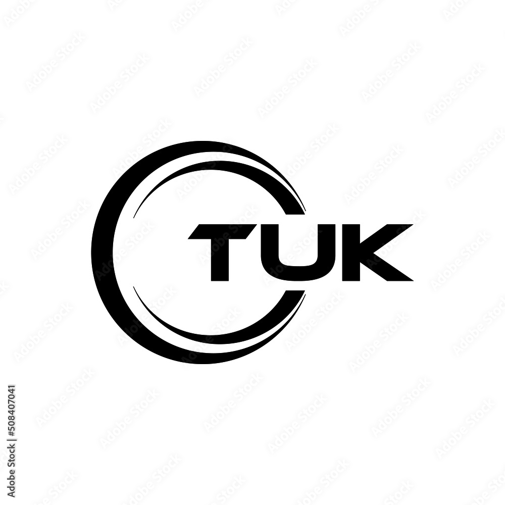 TUK letter logo design with white background in illustrator, vector ...