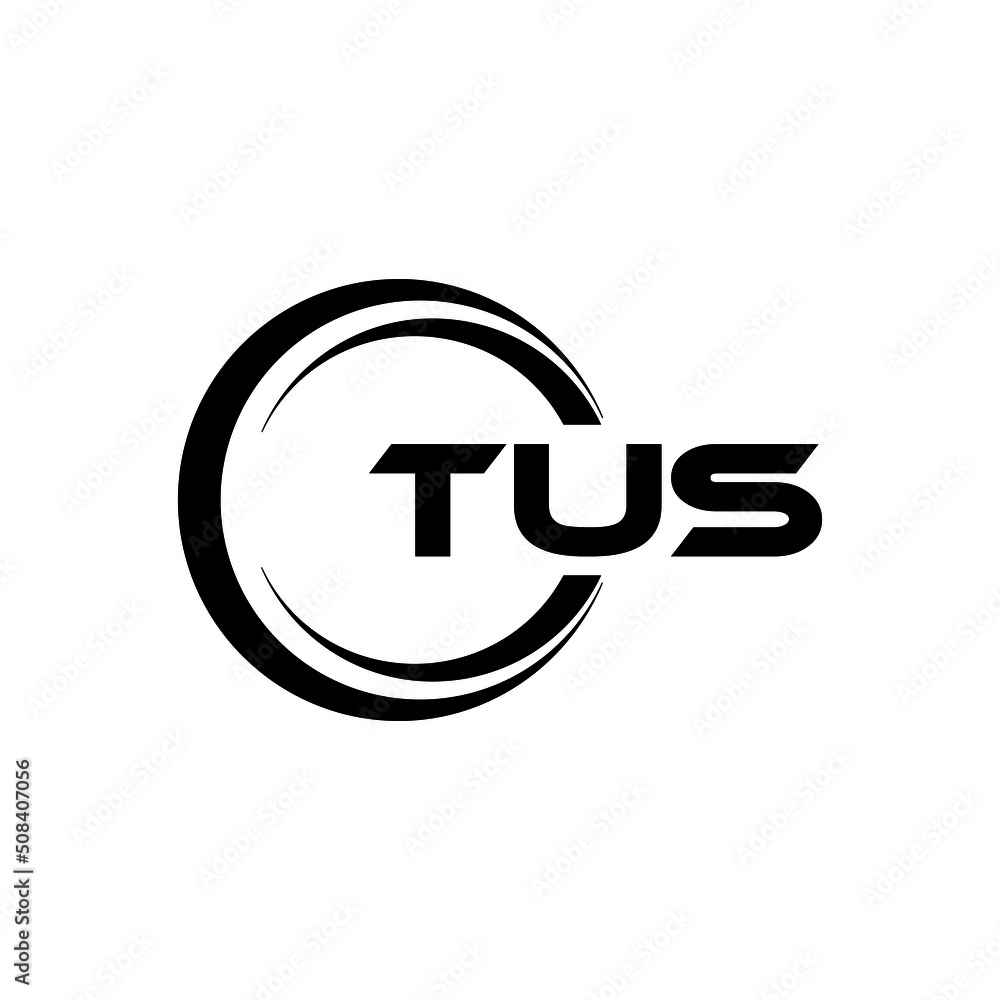 TUS letter logo design with white background in illustrator, vector ...