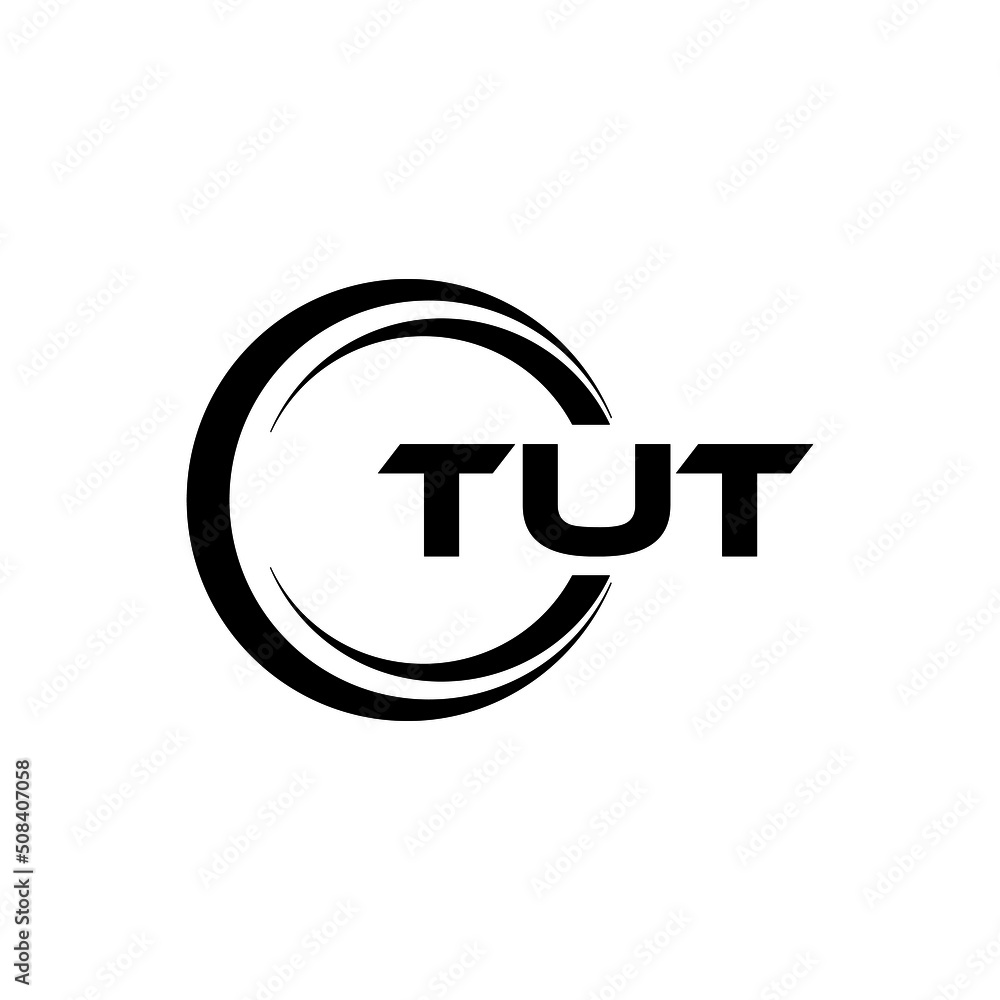 TUT letter logo design with white background in illustrator, vector ...