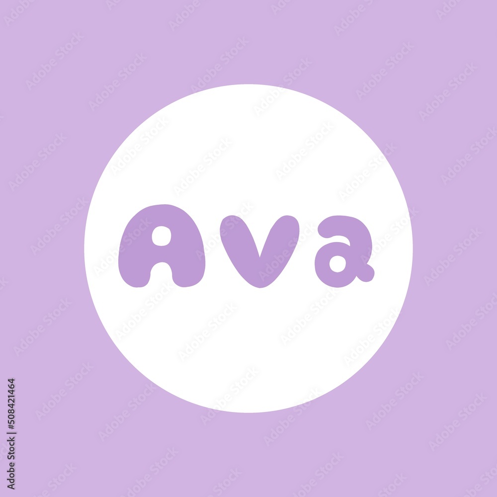The female name is Ava. Background with the inscription - Sofia. A ...