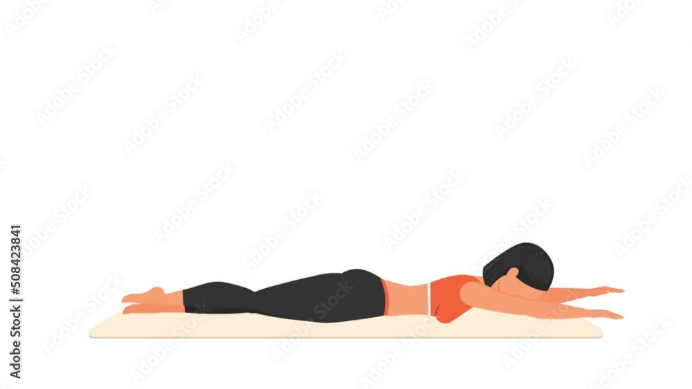 Stockvideo Swimmer and superman exercise tutorial. Female workout on ...