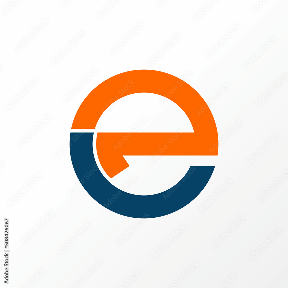 Letter or word E1 or 1E sans serif lowercase font on connect or merge ...