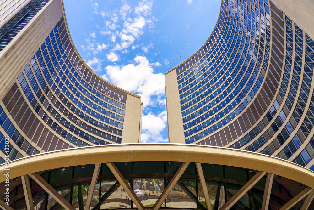 Exterior architecture of the New City Hall in Toronto, Canada Stock ...