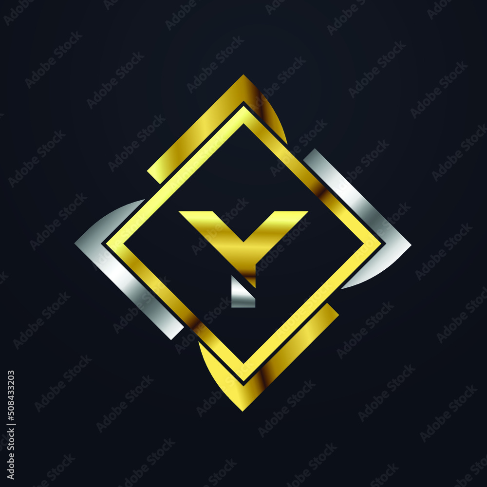 Premium luxury Vector elegant gold and silver font Letter Y Template ...