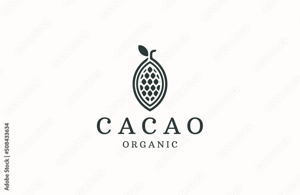 Cacao logo icon design template flat vector Stock Vector | Adobe Stock