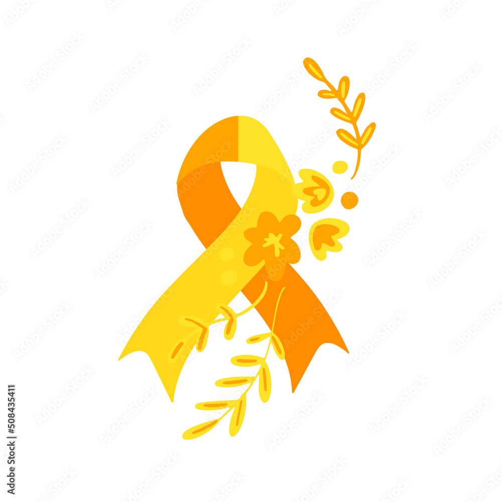 World suicide prevention day awareness and support ribbon in orange and ...
