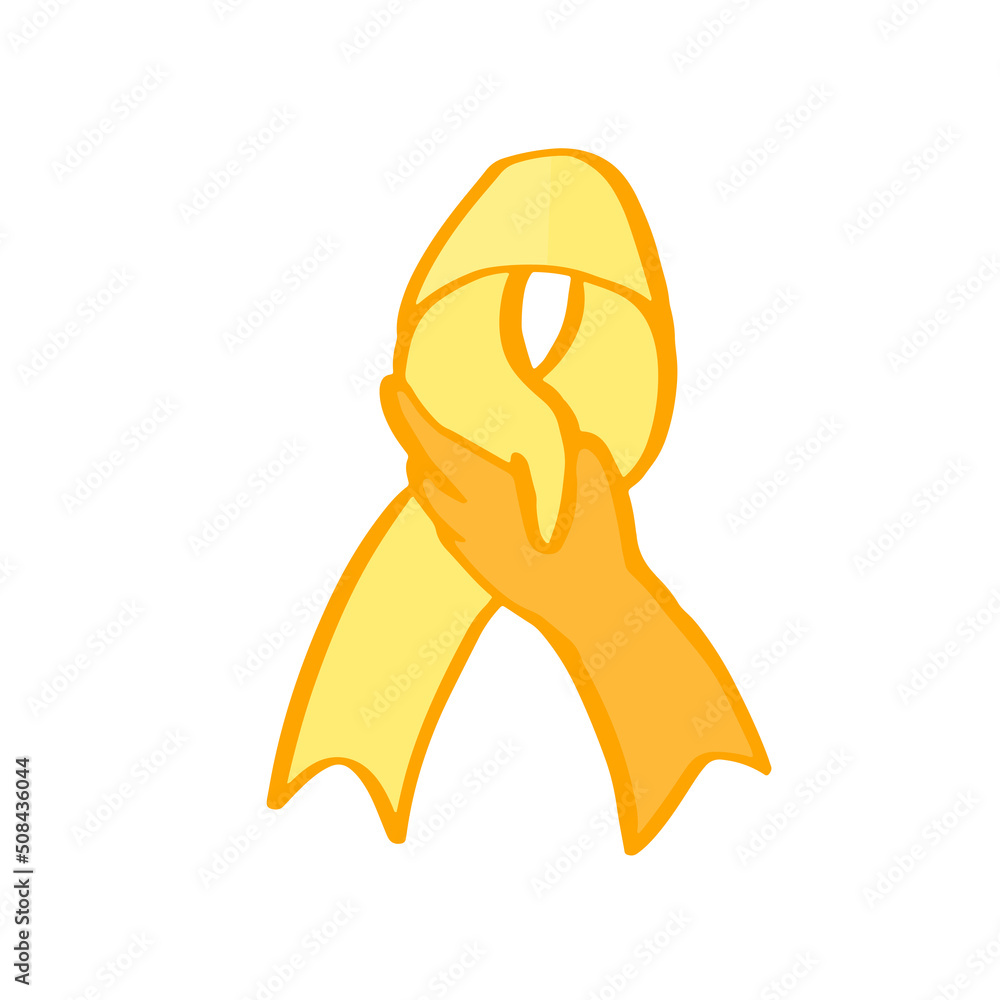 World suicide prevention day awareness and support ribbon in orange and ...
