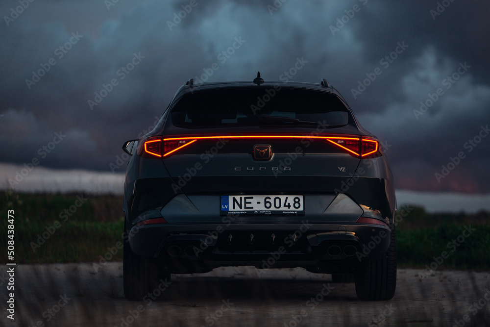 Cupra Formentor rear part of SUV at the evening Stock Photo | Adobe Stock