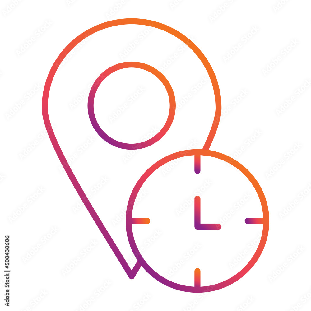 Time Location Icon Stock Vector | Adobe Stock