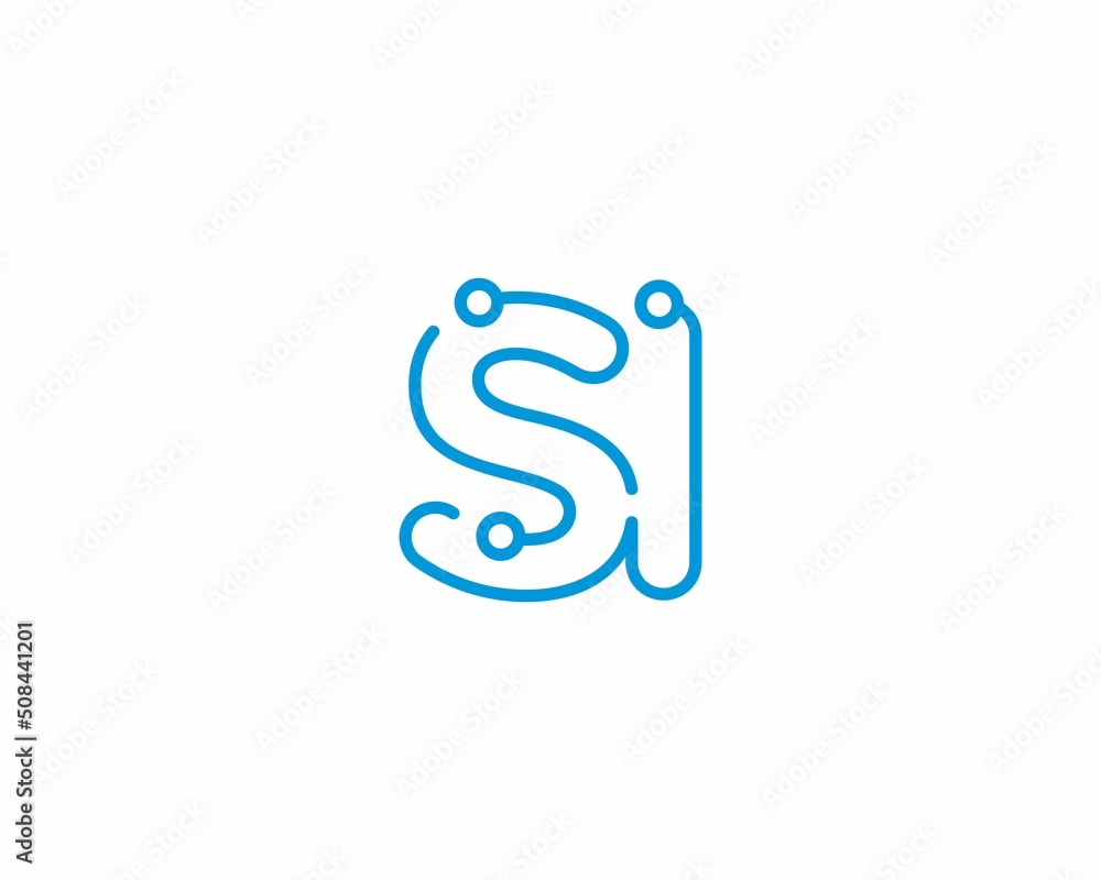 Abstract Letters SI Logo Design Template 001 Stock Vector | Adobe Stock