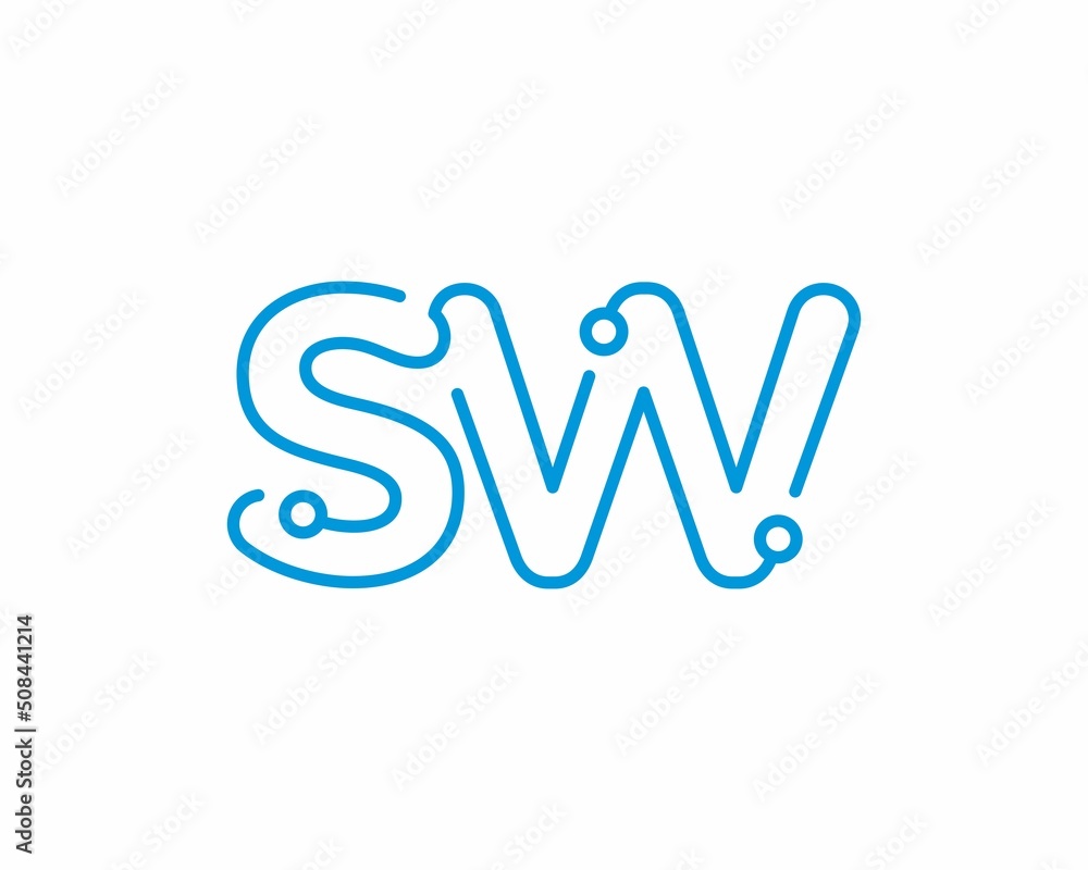 Abstract Letters SW Logo Design Template 001 Stock Vector | Adobe Stock