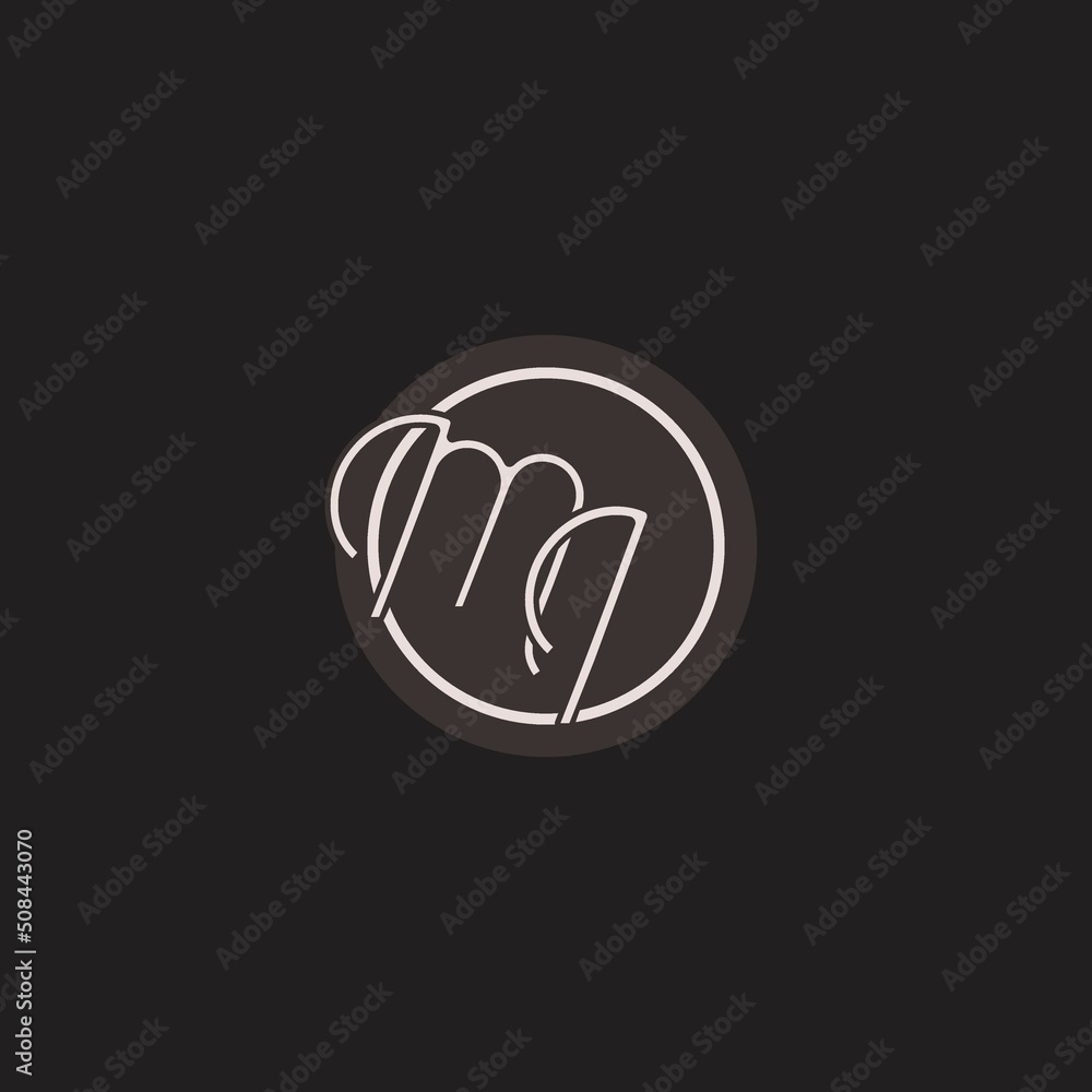 Initials MI logo monogram with simple circle line style Stock Vector ...