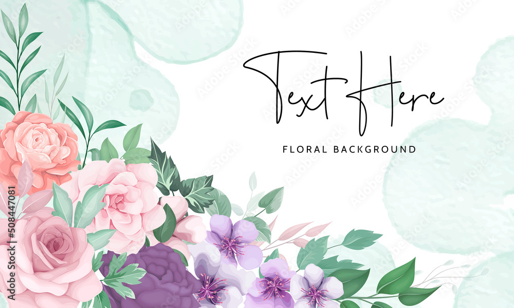 floral background design with beautiful flower Stock Vector | Adobe Stock