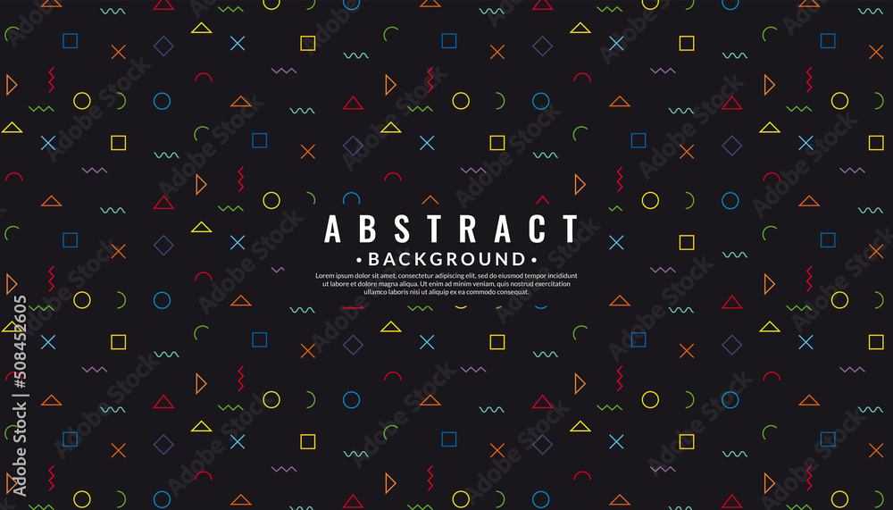 Geometric colorful background with symbol element pattern seamless ...