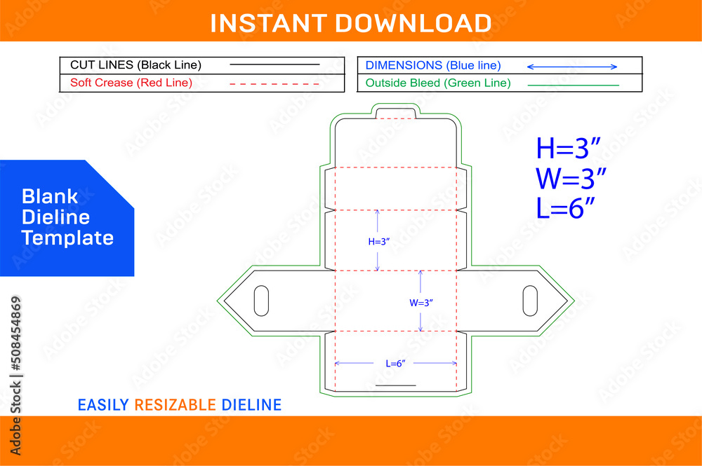 House shaped top flip box dieline template and 3D box design Blank ...