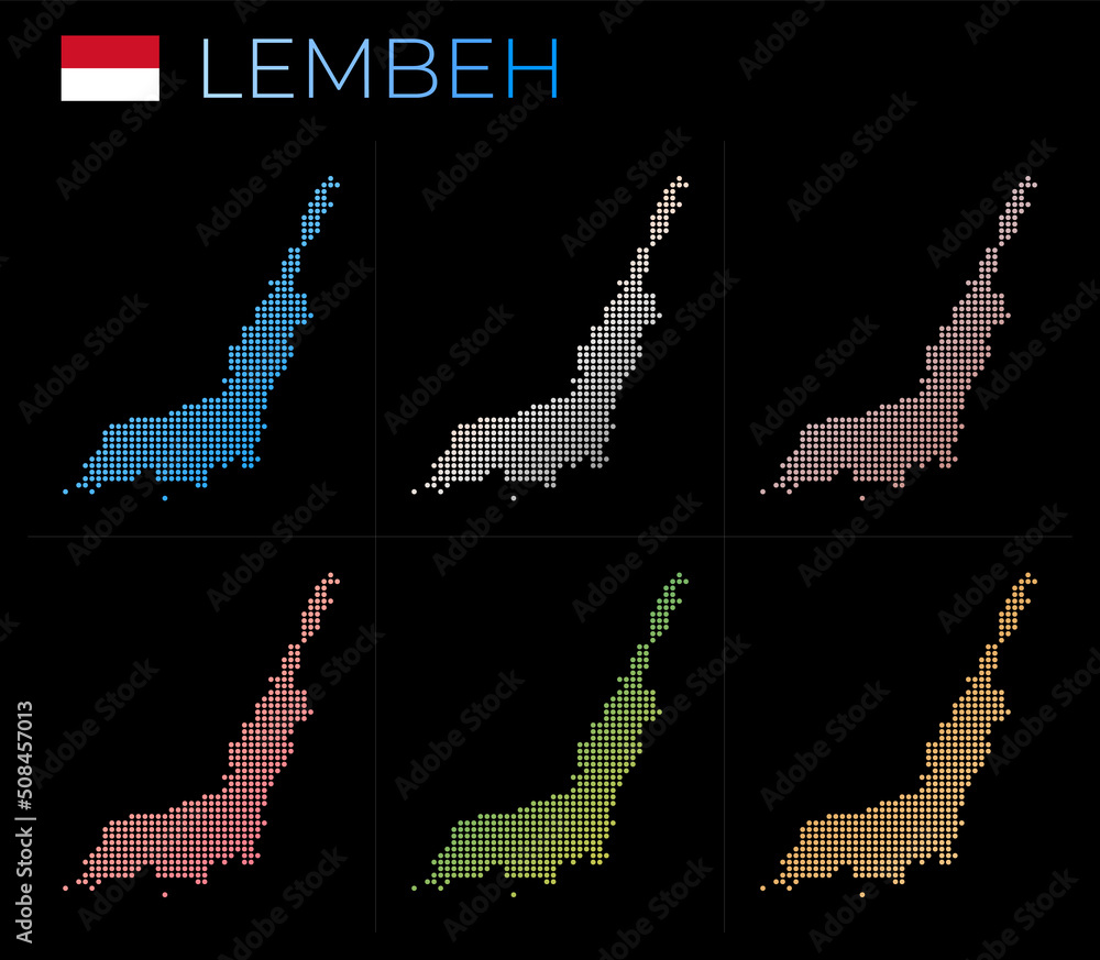 Lembeh dotted map set. Map of Lembeh in dotted style. Borders of the ...