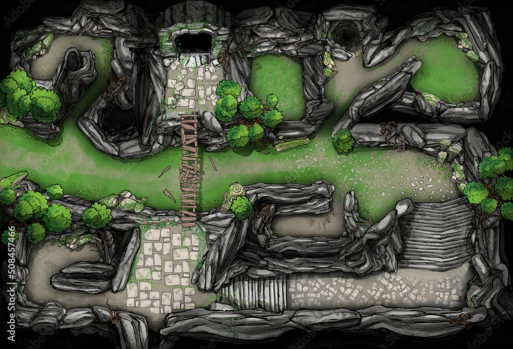 Battle adventure map for the board game dungeons and dragons, D&D, it ...