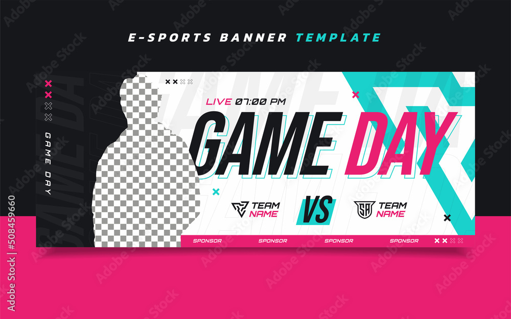 Esports Gaming Banner Template with Logo for Social Media Stock Vector ...