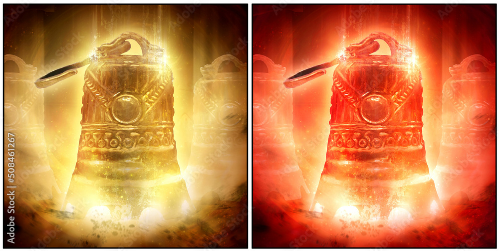 Simple icons for the game of the sacred huge golden bell falling from ...