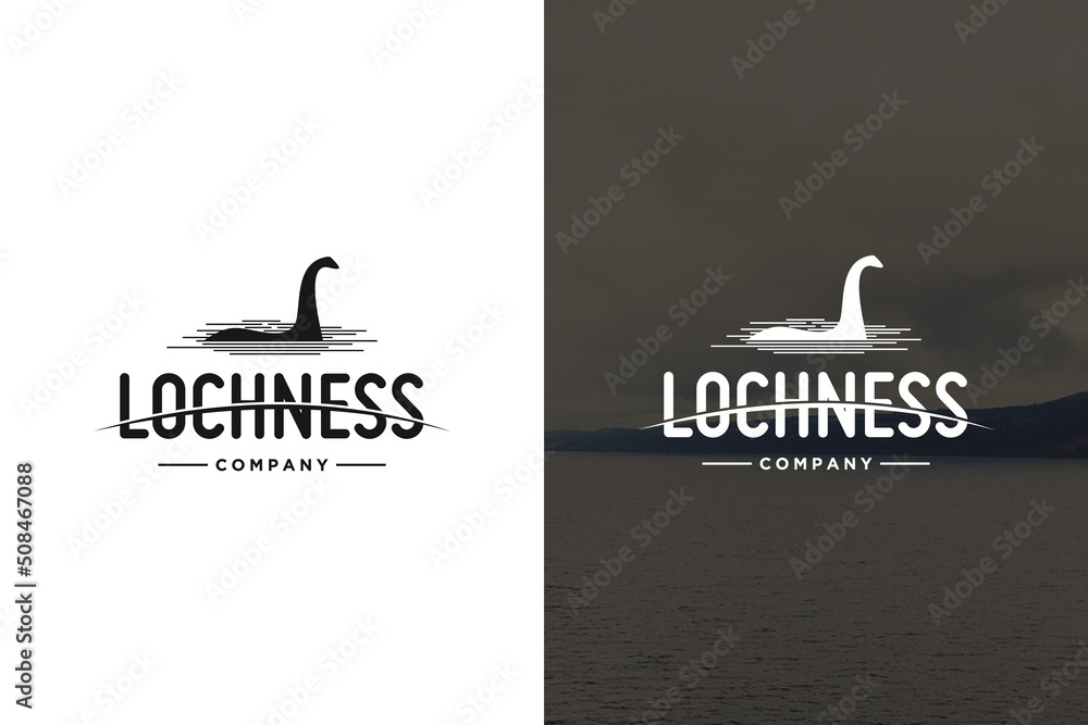 loch ness logo design inspiration. Stock Vector | Adobe Stock