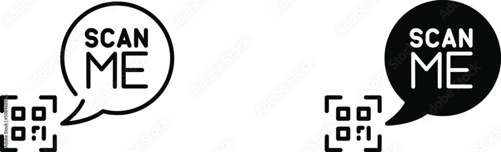 Scan me icon, QR code , vector Stock Vector | Adobe Stock