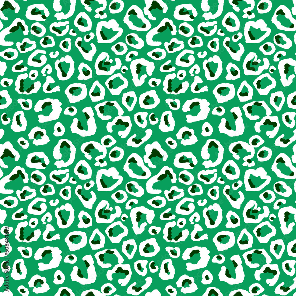 Leopard, cheetah skin print. Animal fur seamless pattern. White spots ...