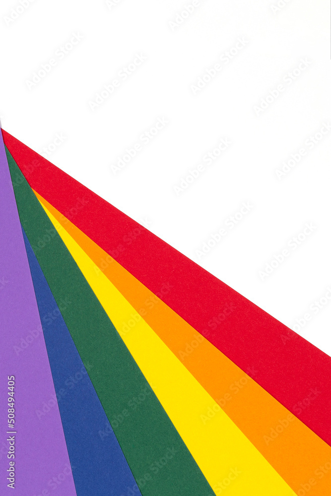 Lgbtq colors flag paper layout on white background. Pride community ...
