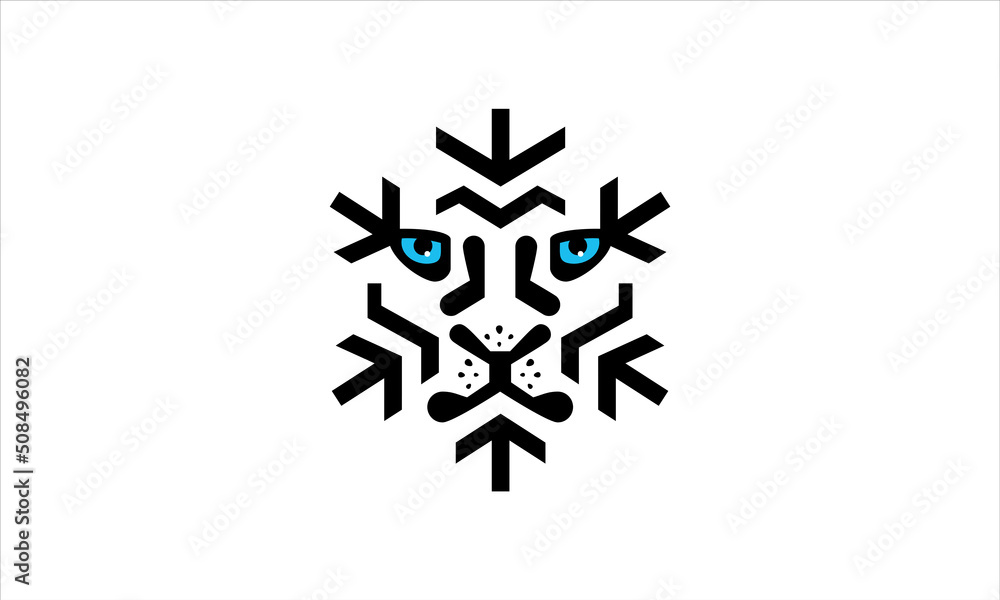 Snow Leopard logo vector design illustration Stock Vector | Adobe Stock