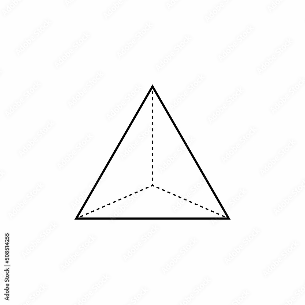 tetrahedron or triangular pyramid shape.vector illustration isolated on ...