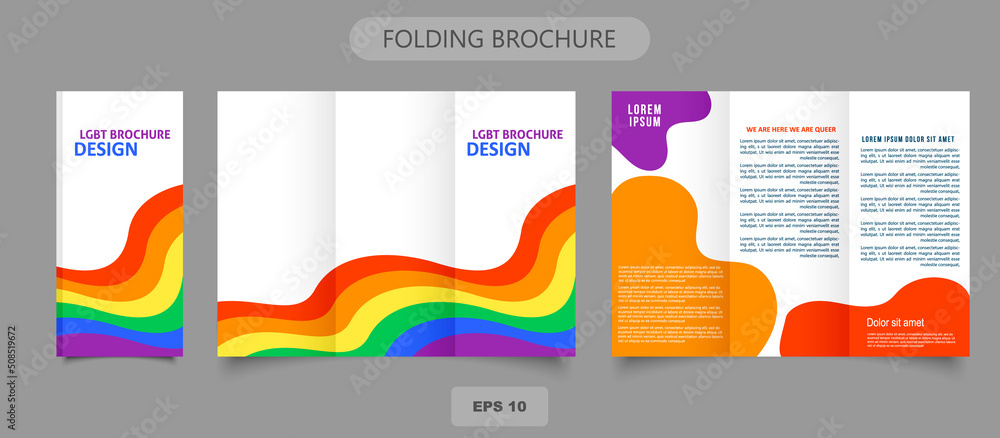 lgbt flyer trifold brochure pride template business design Stock Vector ...