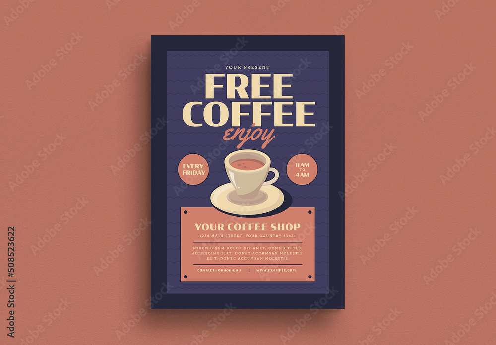 Free Coffee Flyer Layout Stock Template | Adobe Stock