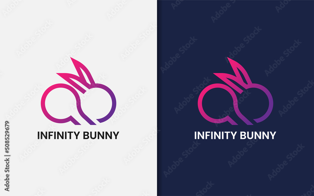 Infinity Bunny Logo Design. Infinity Symbol Combined with Rabbit Shape ...