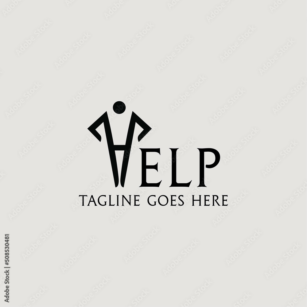Help logo design template. Vector illustration Stock Vector | Adobe Stock