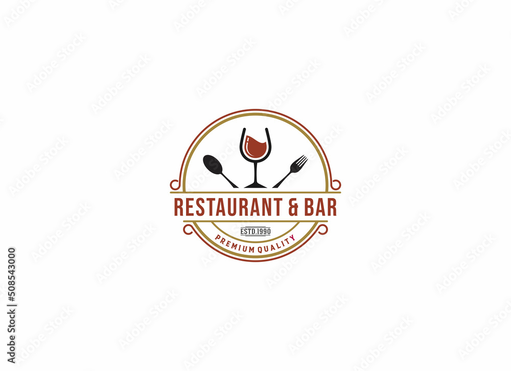logo for a restaurant with a classic style that is beautiful and easy ...
