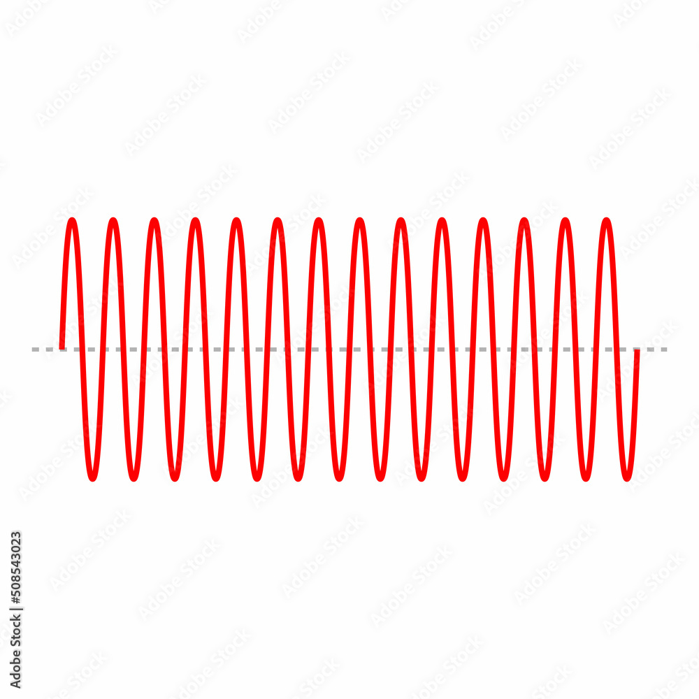 sine wave and sinusoidal waveform. Vector illustration on white ...