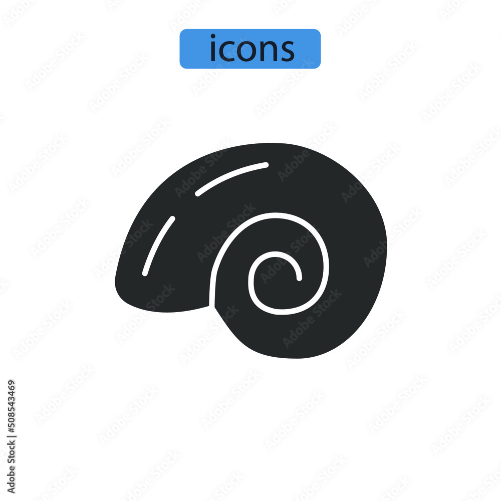 snail shell icons symbol vector elements for infographic web Stock ...
