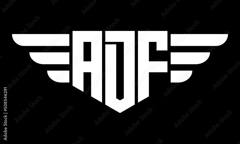 ADF three letter logo, creative wings shape logo design vector template ...