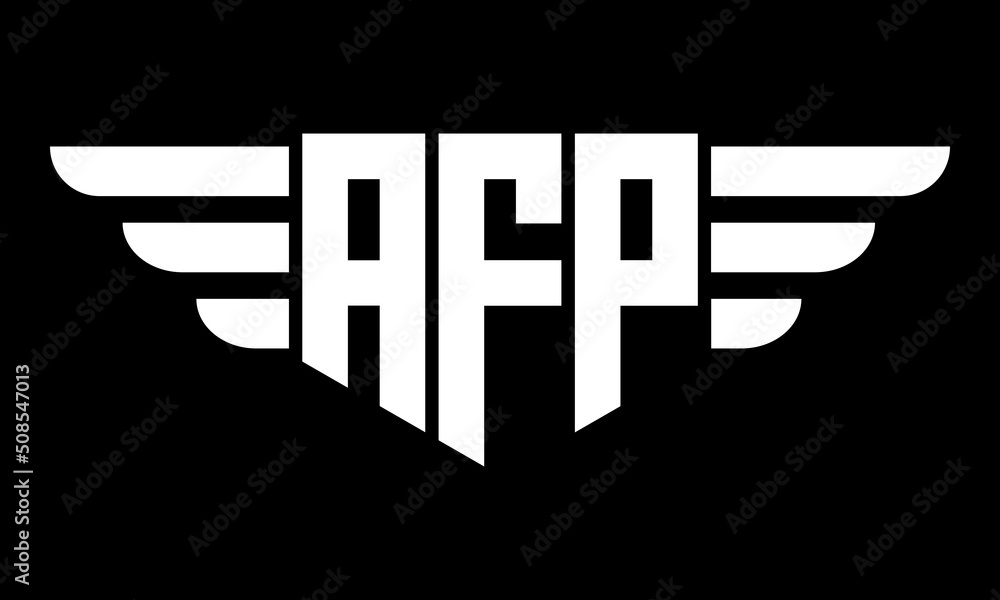 AFP three letter logo, creative wings shape logo design vector template ...